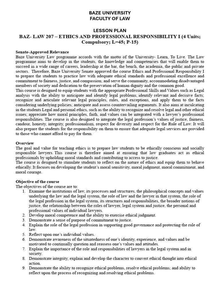 Ethics 207 Ccmas Lesson Plan 2024 | PDF