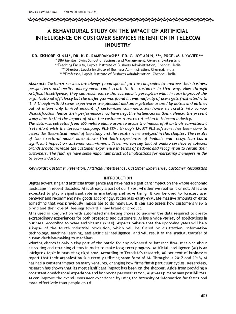 A Behavioural Study On The Impact of Artificial Intelligence On | PDF