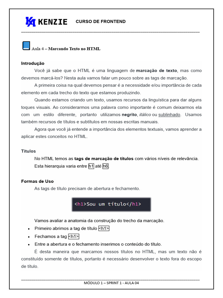 M1 - S1 - AULA 04 - Marcando Texto No HTML | PDF | Formatos de archivo ...