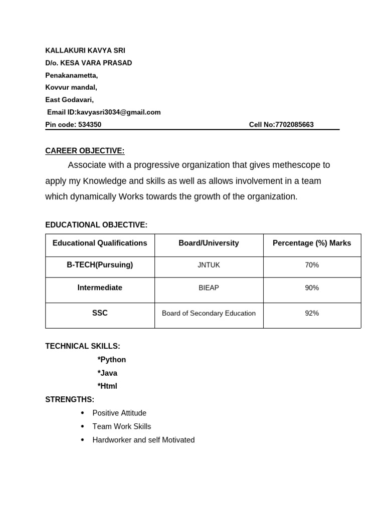 Manoj Resume | PDF