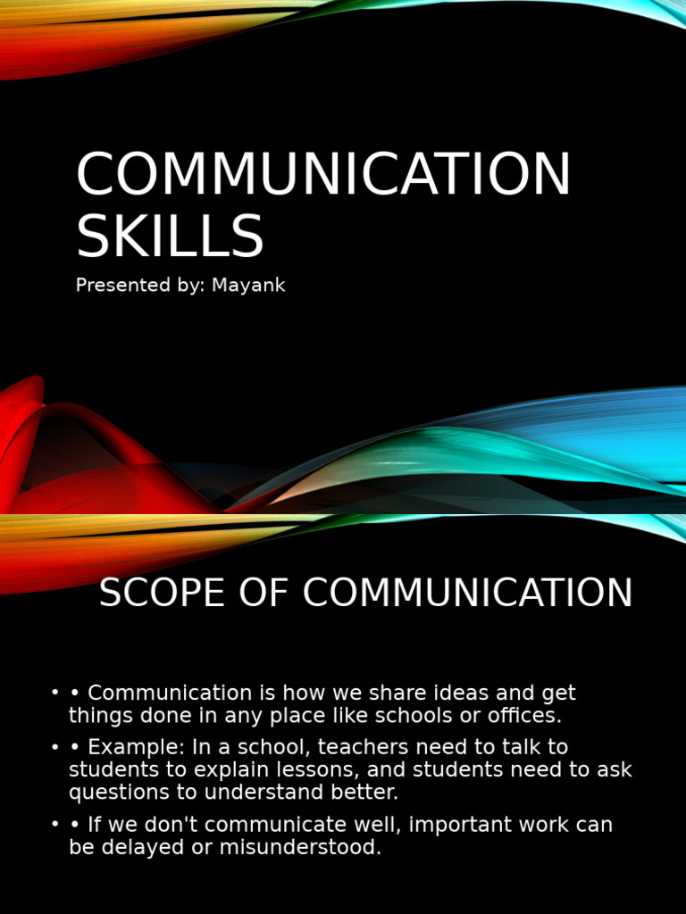 Communication Skills Presentation | PDF