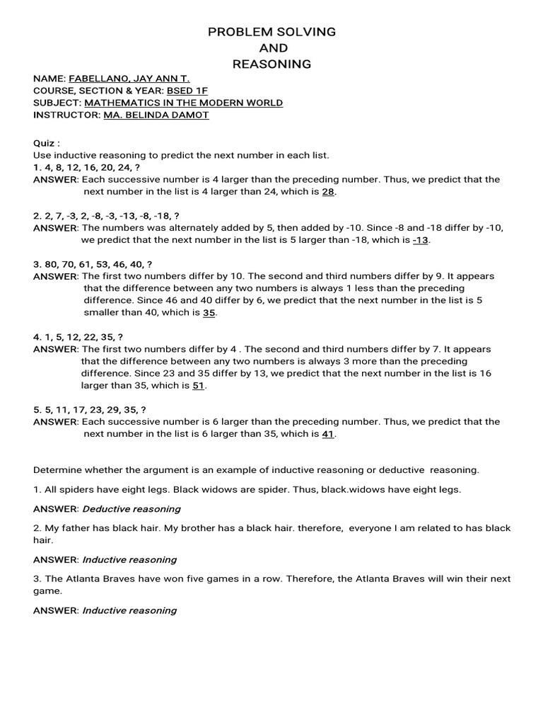 Mmw-Problem Solving & Reasoning Ass | PDF