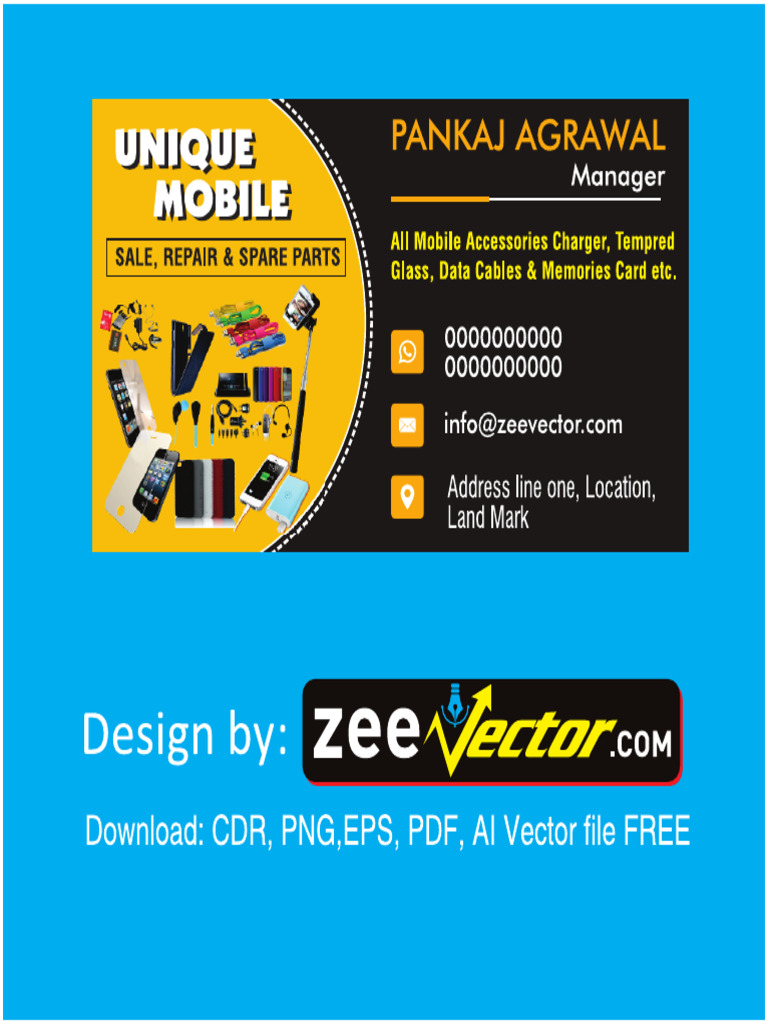 Mobile Repairing Shop Visiting Card Design | PDF