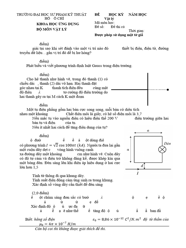 Vat Ly 2 - PHYS131002 - HKII 2022 2023 | PDF
