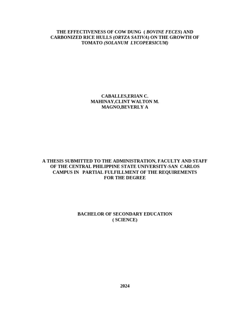 Edited Thesis | PDF | Manure | Technology & Engineering Edited Thesis | PDF | Manure | Technology & Engineering