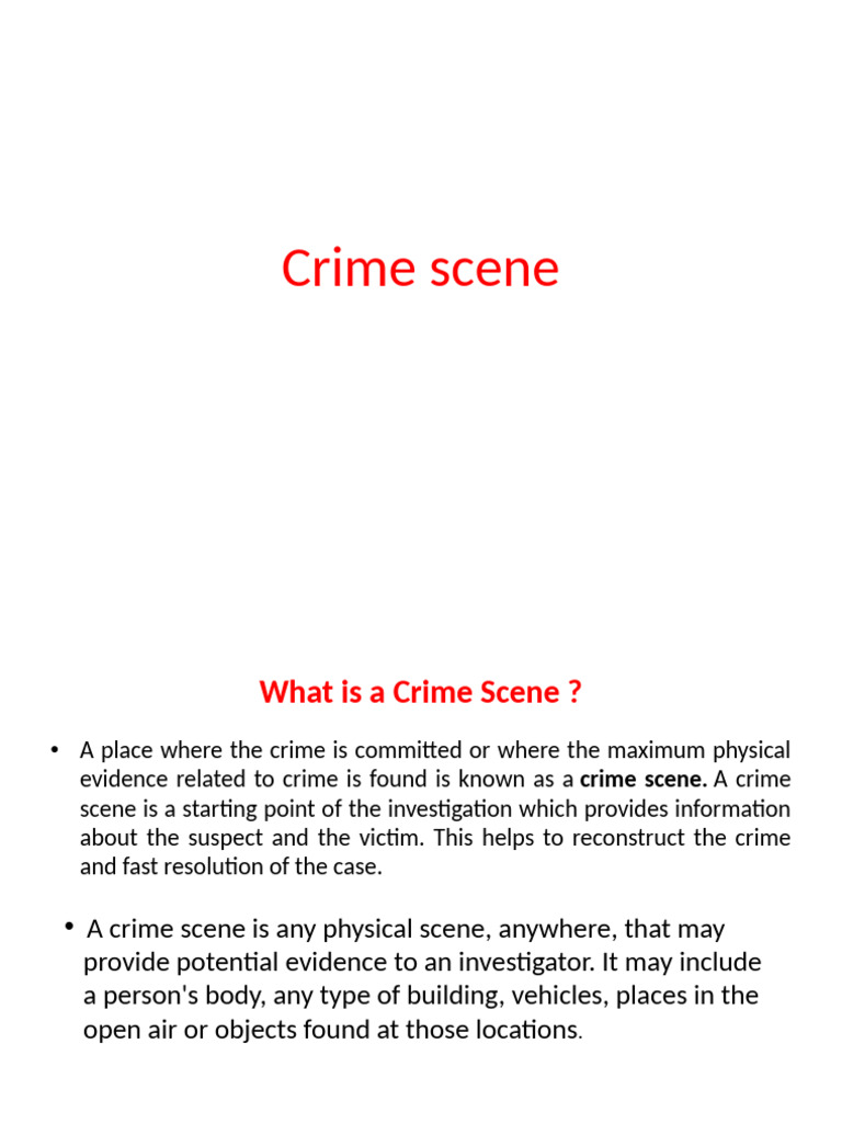 Types of Crime Scenes | PDF