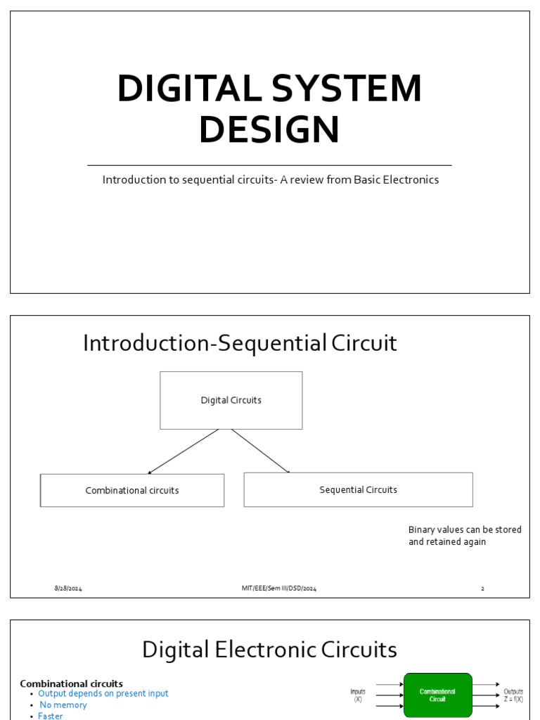 Digital System Design: Introduction To Sequential Circuits-A Review From Basic Electronics | PDF
