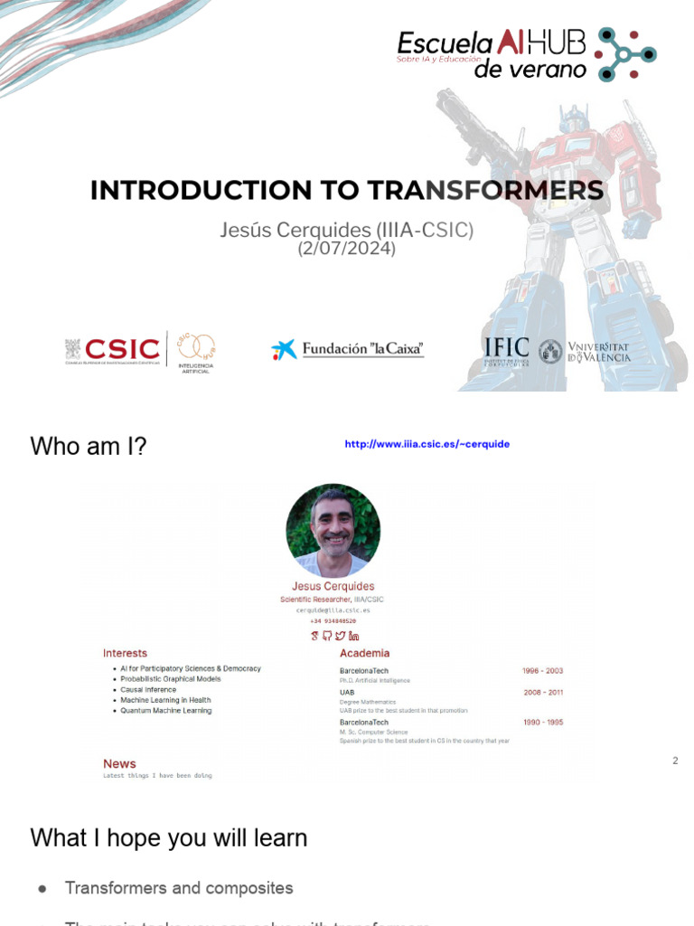 Introduction to Transformers Overview | PDF | Artificial Intelligence ...