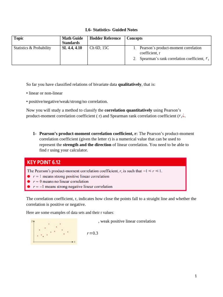 L6 Statistics Guidednotes Pdf