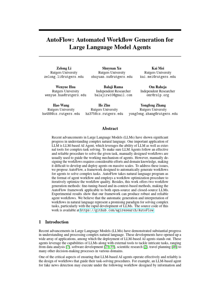 AutoFlow - Automated Workflow Generation | PDF | Computer Programming | Machine Learning