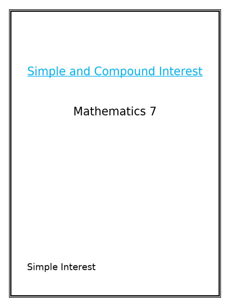 Simple and Compound Interest | PDF