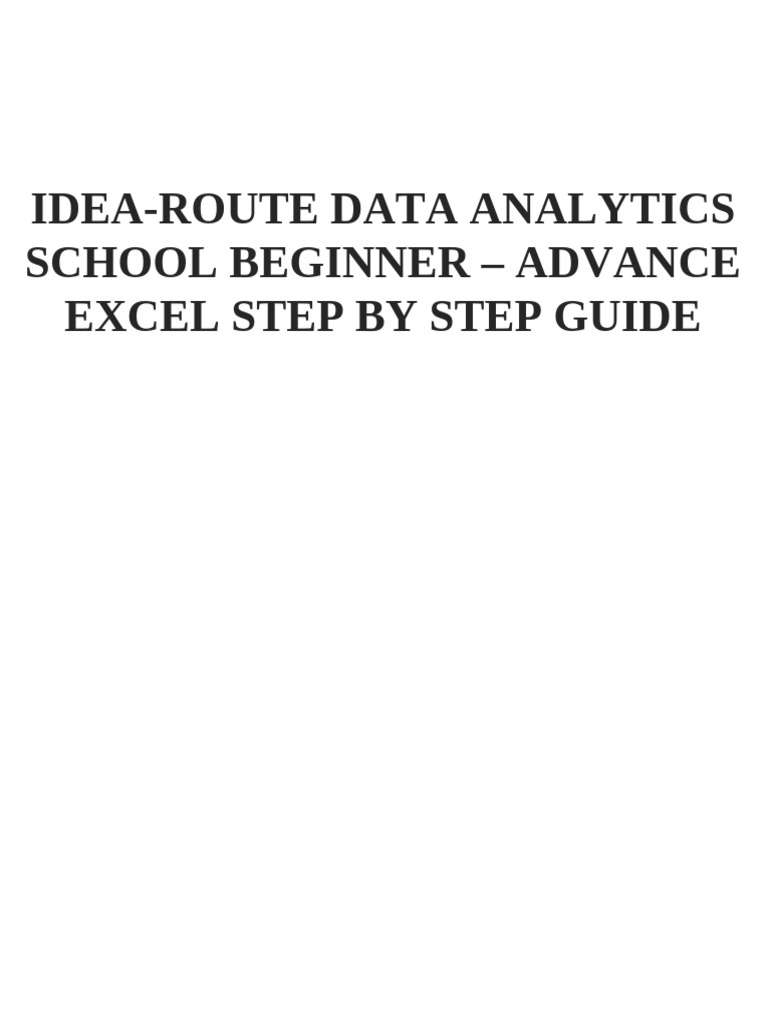 Idea-Route Excel Guide | PDF
