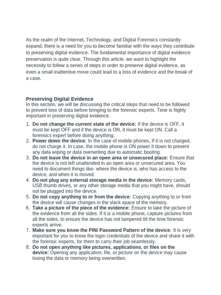 Digital Evidence Collection in Cybersecurity | PDF