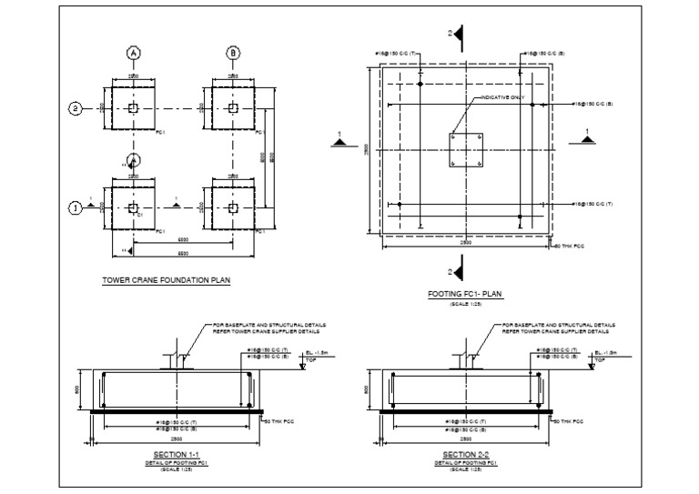 Tower Crane Foundation Drawing | PDF