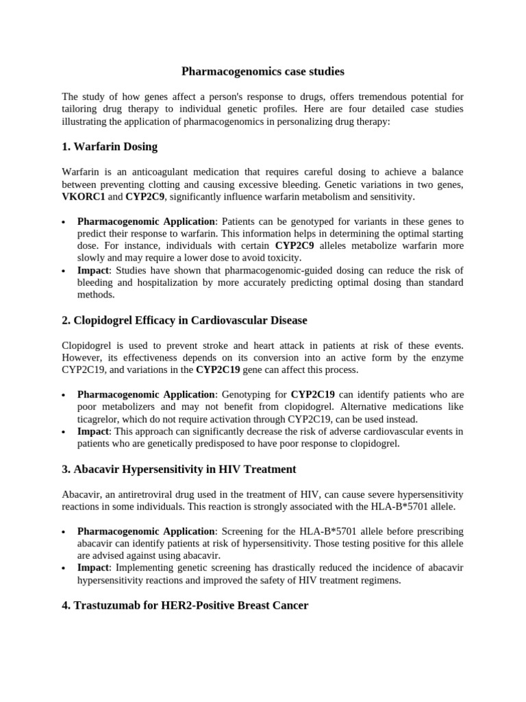 Lecture-17. Pharmacogenomics Case Studies | PDF
