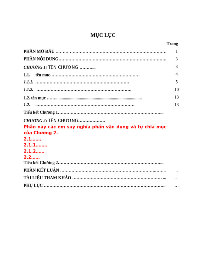 (MẪU) Muc luc | PDF