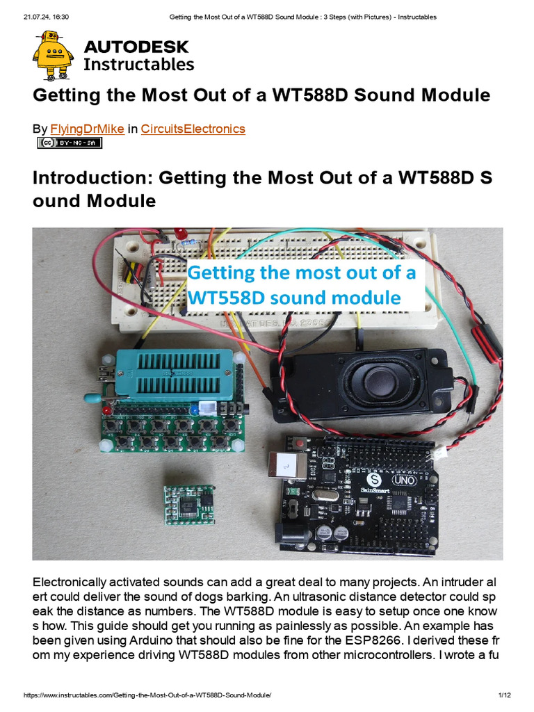 Getting The Most Out of A WT588D Sound Module - 3 Steps (With Pictures) - Instructables | PDF ...
