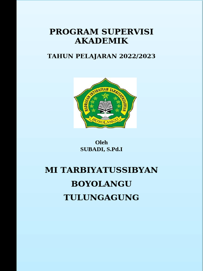 Program Supervisi Akademik 2022-2023 | PDF