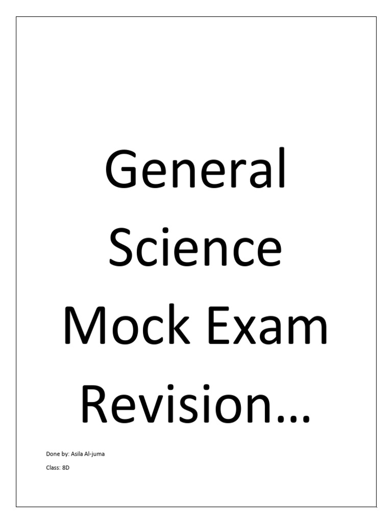 General Science Mock Exam Revision 1 | PDF