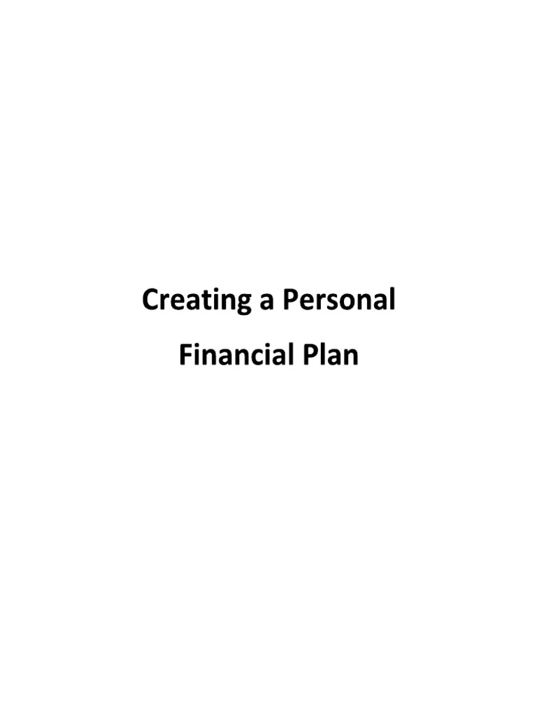 Personal Financial Plan | PDF