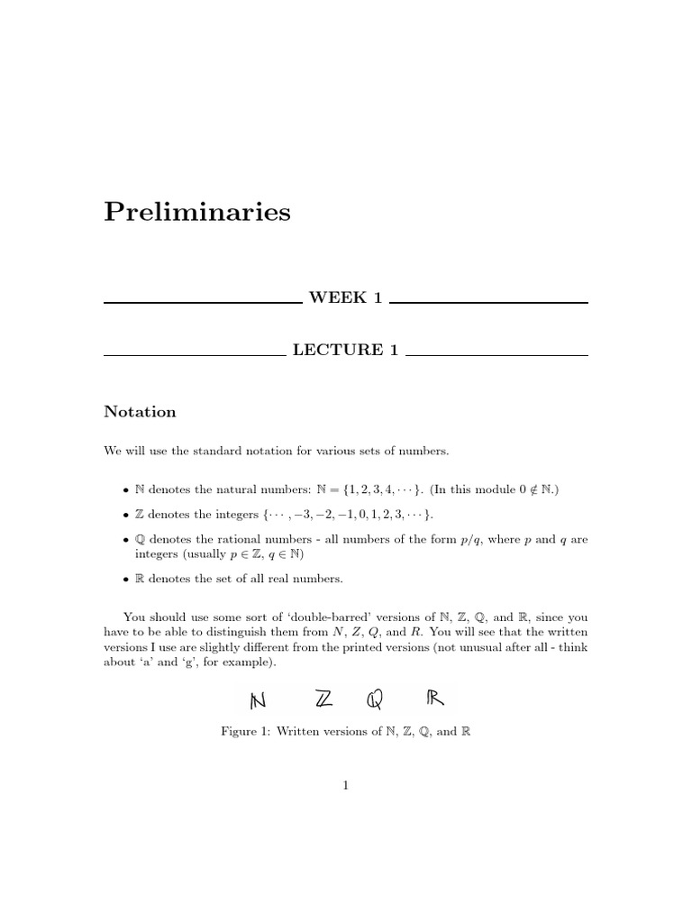 MA141 - Week 1 | PDF