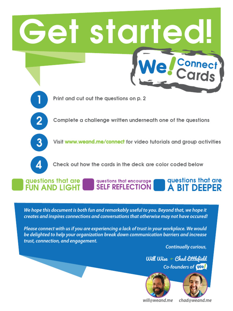 12 Printable Cards and Ask Powerful Poweful Questions Connection ...