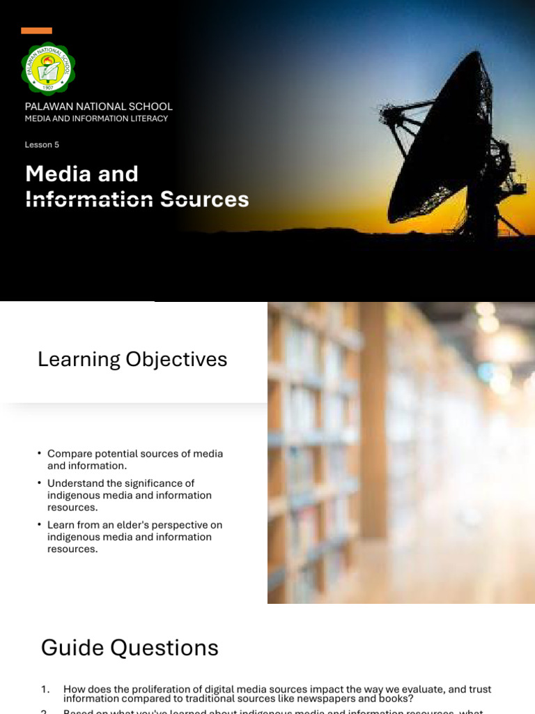 Lesson 5 Media and Information Sources | PDF | Mass Media | Social Science