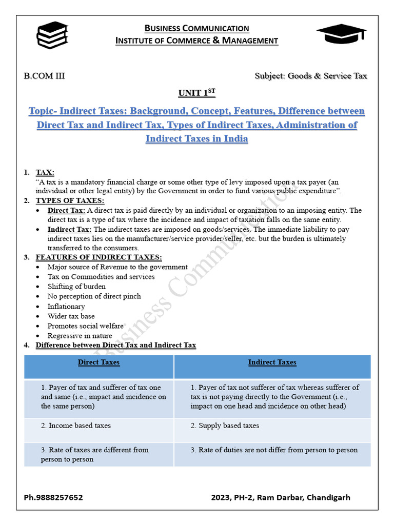 GST Unit 1 | PDF