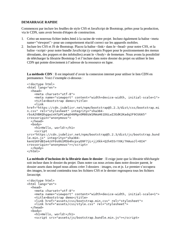 Tuto Bootstrap 5 | PDF