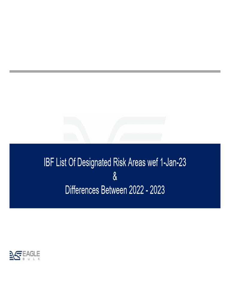 2023 IBF List of Designated Risk Areas 2023 Recap Wef 1 Jan | PDF