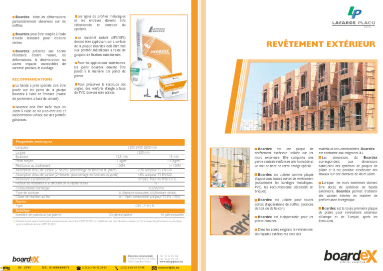 Plaque de Platre Bordex Maroc Diplac | PDF