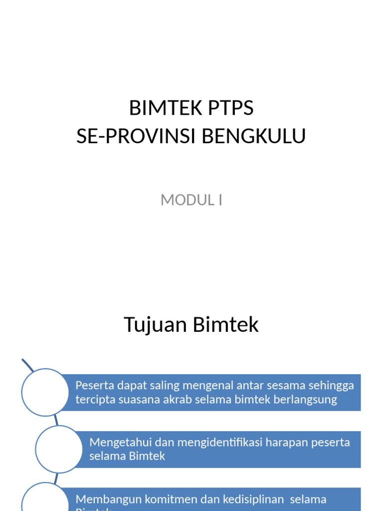 Modul I (Satu) Bimtek PTPS | PDF