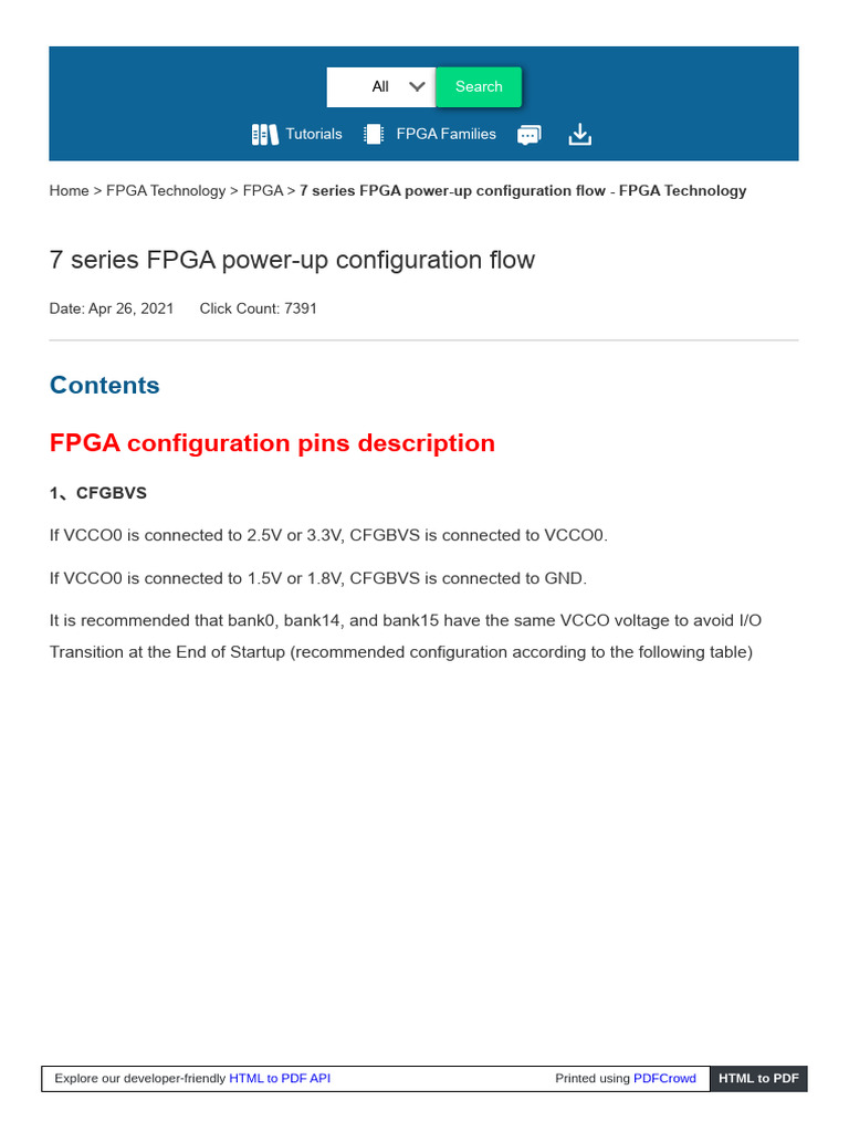 7 series FPGA power-up configuration flow – FPGAKey | PDF