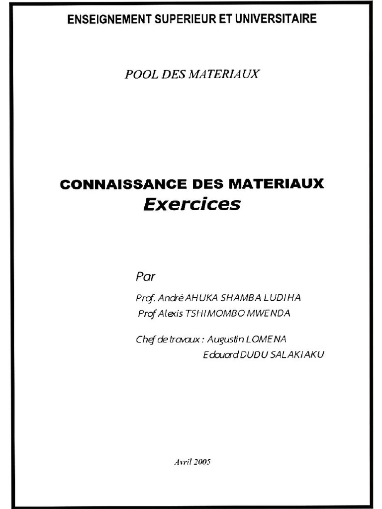 Ir Lwembe Exercices Corrigés CDM | PDF