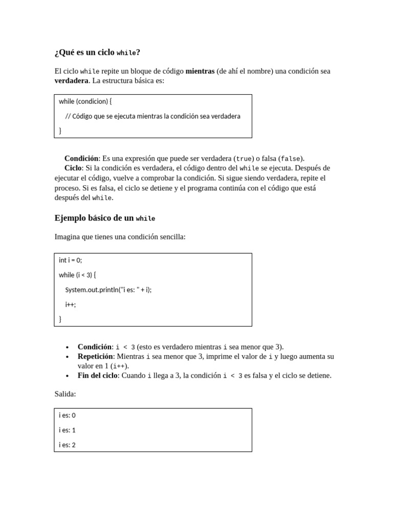 Qué Es Un Ciclo While | PDF