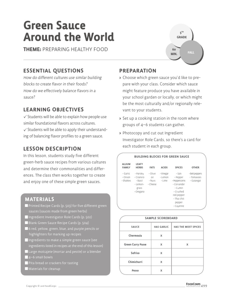 Grade-5-Green-Sauce-Around-the-World | PDF