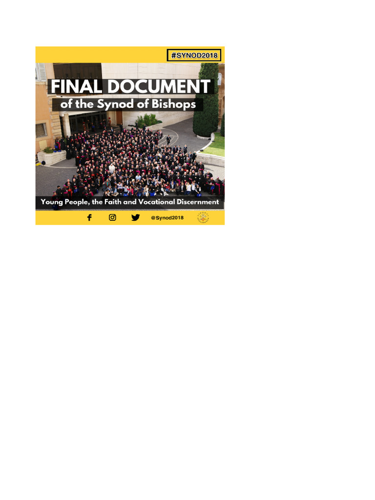 Final Document of The Synod of Bishops On Young People Faith An | PDF