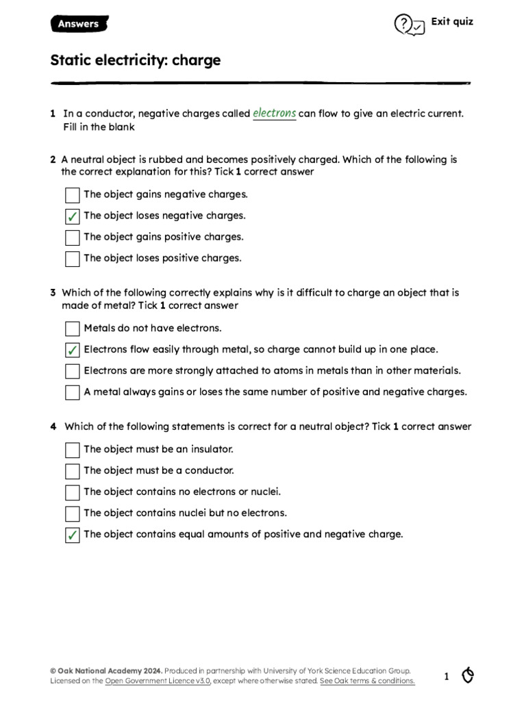 Exit Quiz Answers | PDF