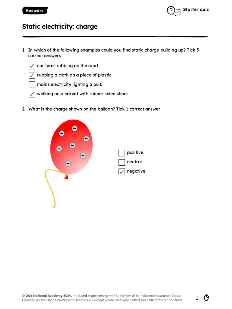 Starter Quiz Answers | PDF
