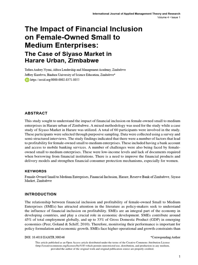 The Impact of Financial Inclusion | PDF