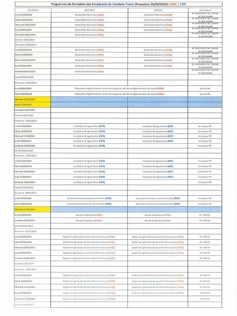 10 - Programme de Formation Des ECT Promotion Mars 2024 IFF + IFDC - Aménagé | PDF