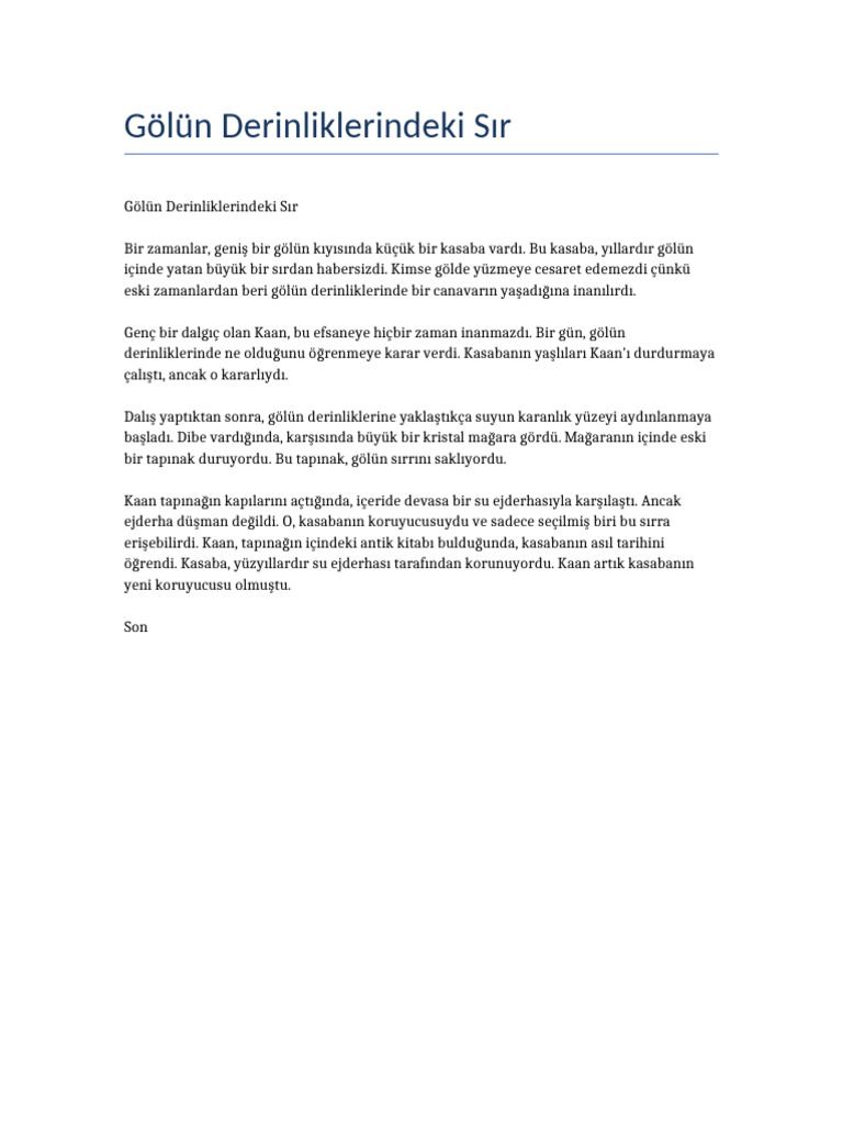 Golun Derinliklerindeki Sir | PDF