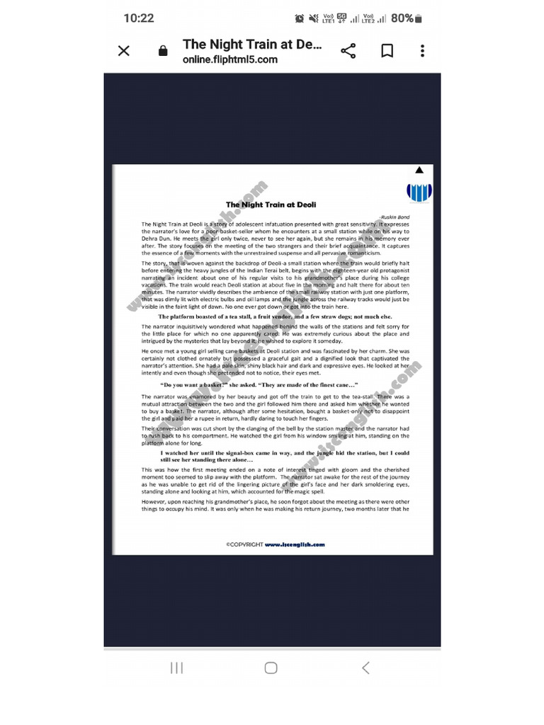 Night Train at Deoli Text | PDF