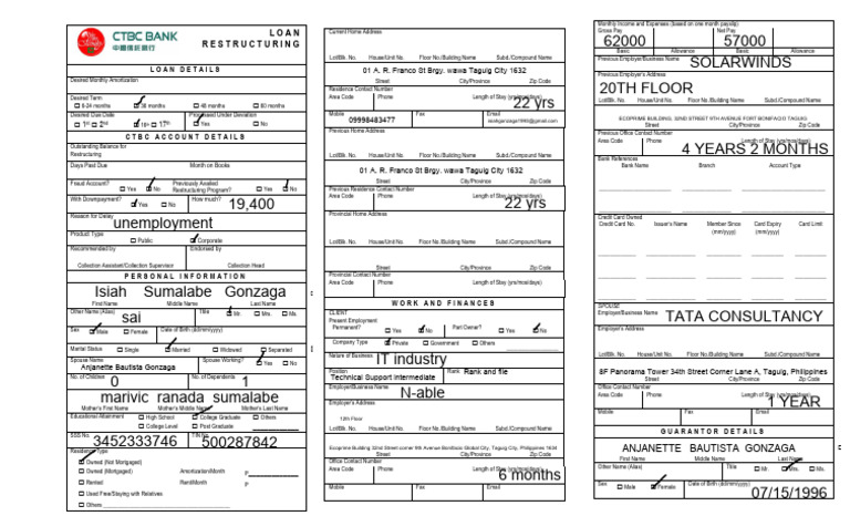 Restructuring APP FORM 1 | PDF | Financial Services | Personal Finance
