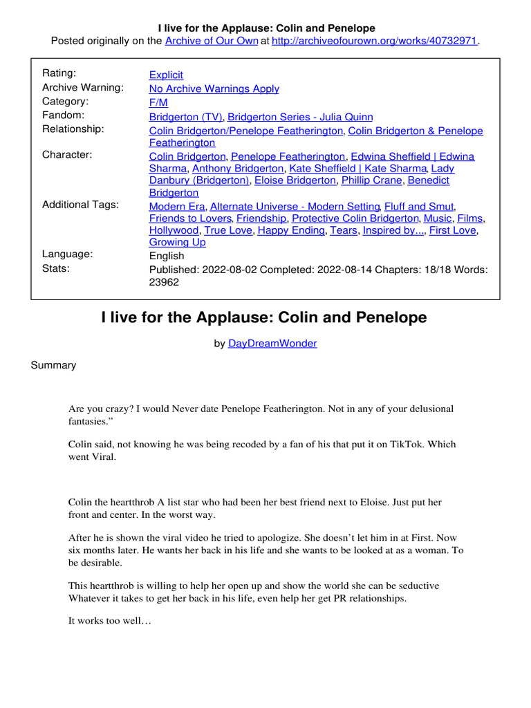 I Live For The Applause | PDF