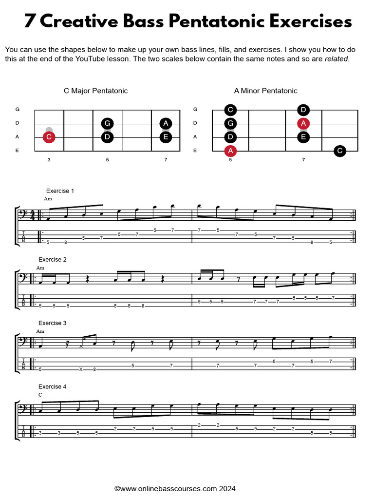 7-Creative-Bass-Pentatonic-Exercises | PDF