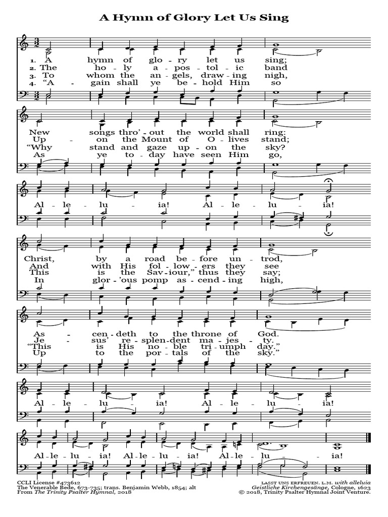 289 A Hymn of Glory Let Us Sing | PDF