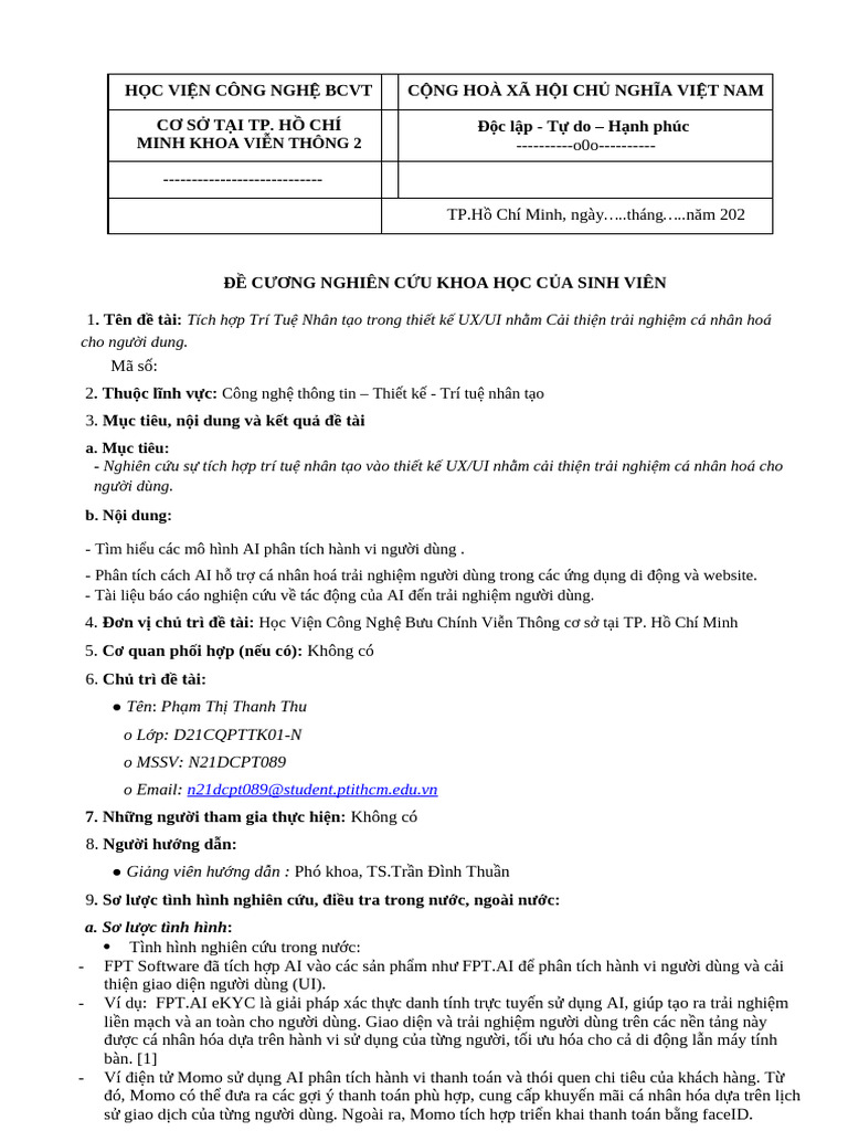 AI Trong UX:UI - NCKH | PDF