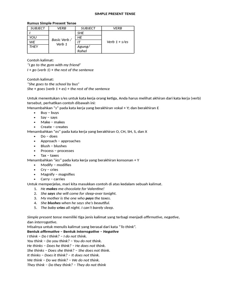 Latihan Soal Simple Present Tense - 081828 | PDF