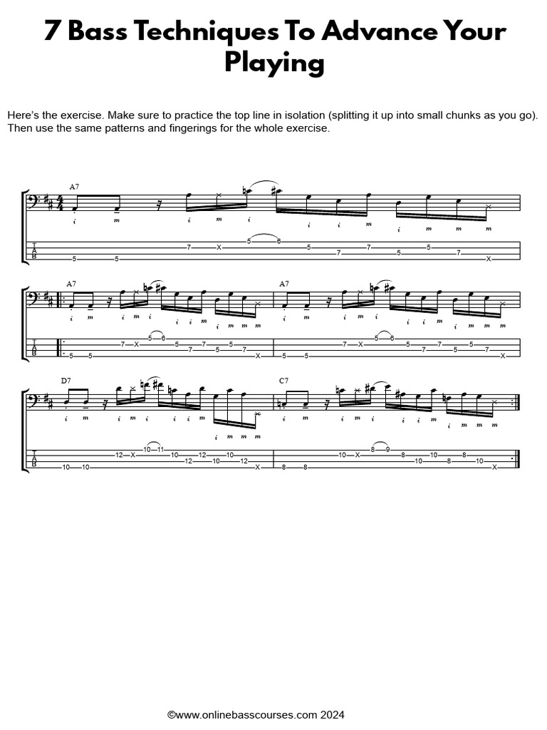 7 Bass Techniques To Advance Your Playing | PDF